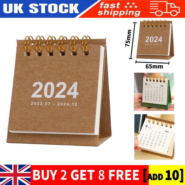 2024 NEW MINI Desk Calendar Small Flip Portable Desktop Office School ...