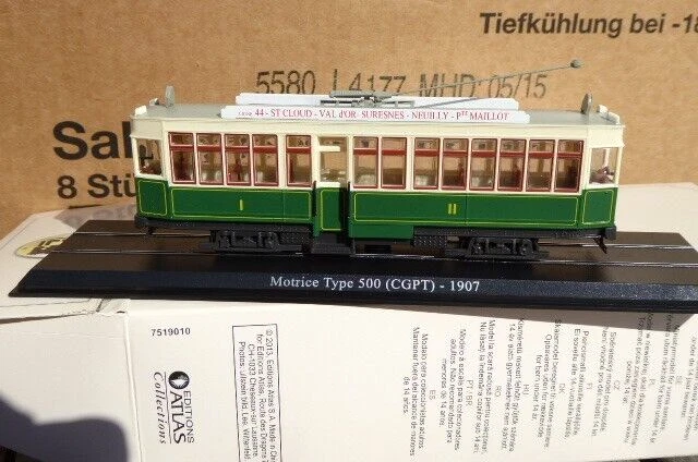 ATLAS H0 1/87 Tram Paris Motrice Type 500 CGPT 1907 Neuwertig In OVP £ ...
