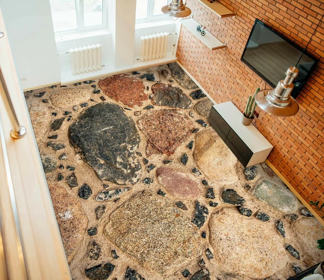 3D LARGE PEBBLE PKE764 Floor WallPaper Murals Wallpaper Mural Print Bea ...