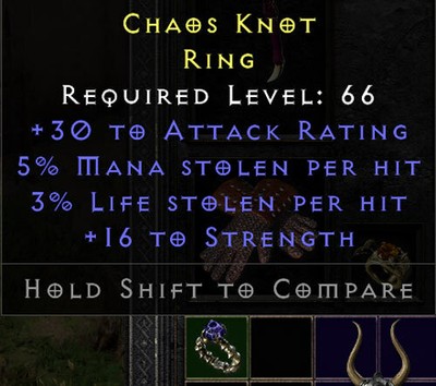 DIABLO 2 RESURRECTED Dual Leech Ring Life/Mana 5/3%&Attack Rating D2R ...