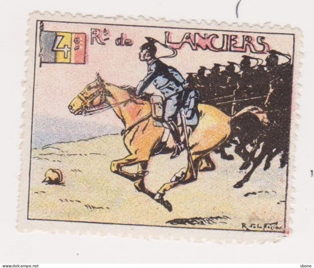 VIGNETTE MILITAIRE DELANDRE - 4ème régiment de Lanciers EUR 2,50 ...