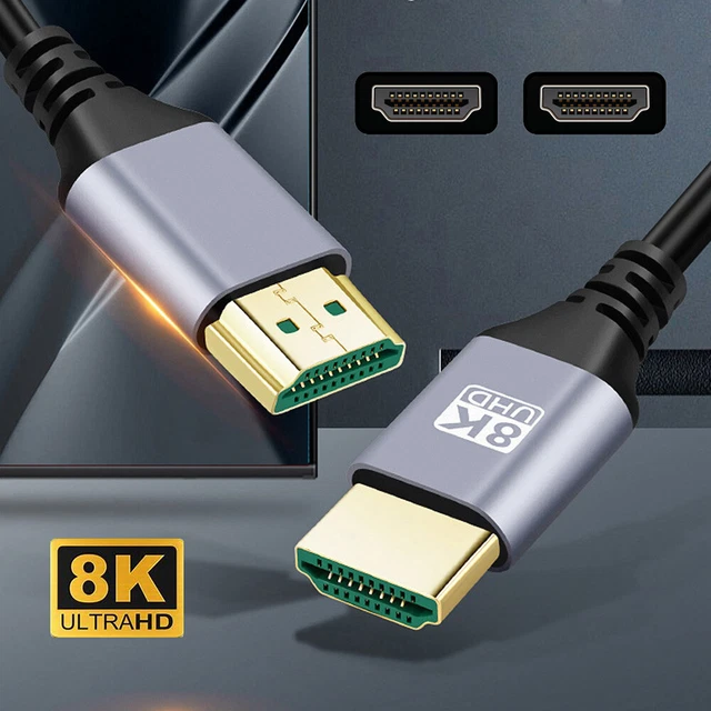 8K UHD VER 2.1 HDTV Cable 48Gbps HDTV Cord for HD Monitor Desktop ...