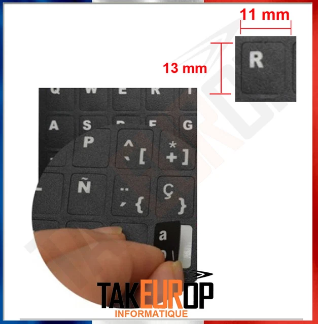 STICKERS AUTOCOLLANT CLAVIER Arabic QWERTY keyboard portable layout New ...