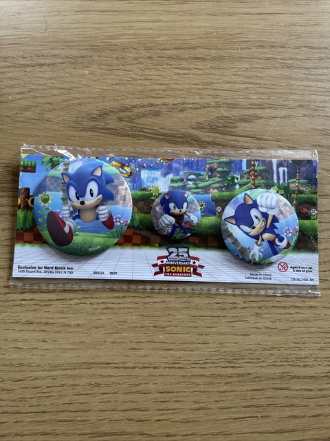 SONIC THE HEDGEHOG 25th Anniversary Badge Set Rare New Classic Modern ...