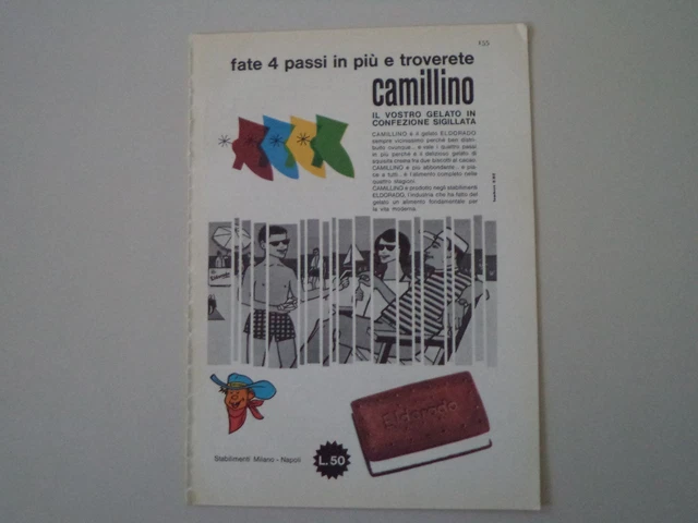 ADVERTISING PUBBLICITÀ 1962 GELATO CAMILLINO ELDORADO EUR 6,00 ...