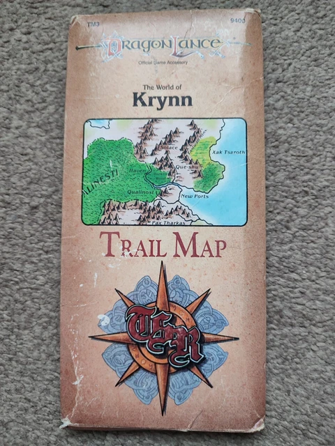 THE WORLD OF Krynn Trail Map, Dragonlance D&D TSR 9400 TM3 EUR 58,48 ...