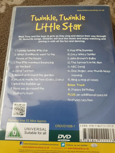 TWINKLE TWINKLE LITTLE Star Dvd Kids 16 Songs £5.99 - PicClick UK