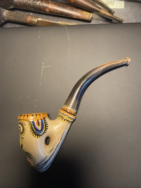 PIPE TERRE CUITE Tête De Chinois EUR 45,00 - PicClick FR