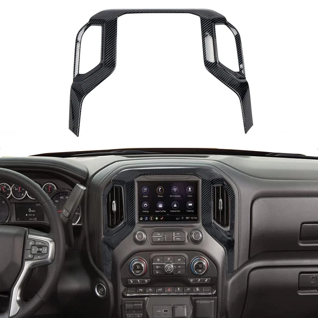 CARBON FIBER CENTER Console Navigation Panel Trim Frame For Chevy ...