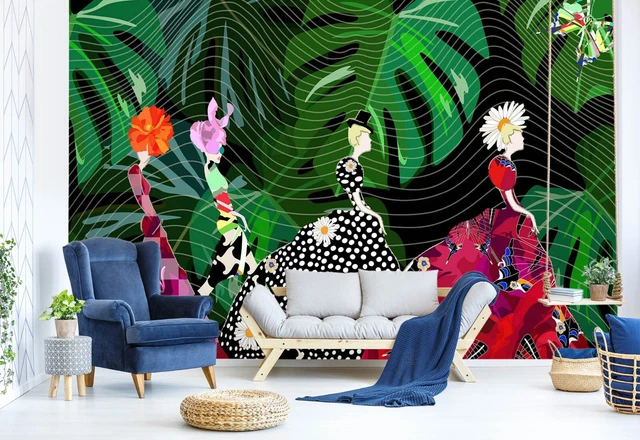3D LEAVES MODEL 816 Wallpaper Mural Paper Wall Print Indoor Murals CA ...