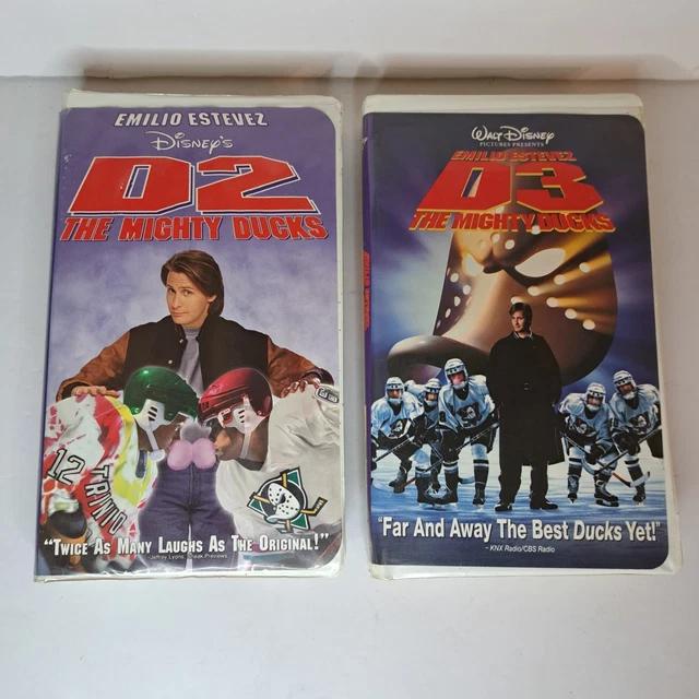 DISNEY'S D2: THE Mighty Ducks & D3: The Mighty Ducks VHS Clamshell Lot ...