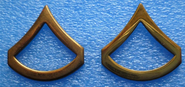US ARMY PRIVATE FIRST CLASS (PFC) Collar Ranks GOLD marked A26 - NO ...