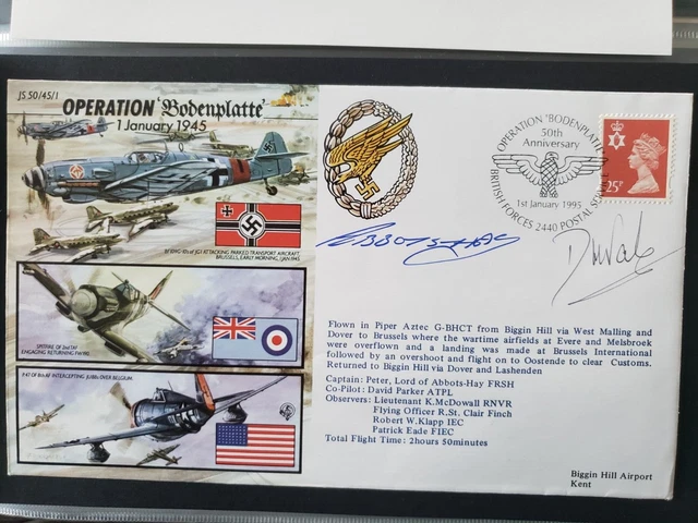 JS50/45/1B WW2 OPERATION Bodenplatte Crew Signed Luftwaffe Attack Low ...