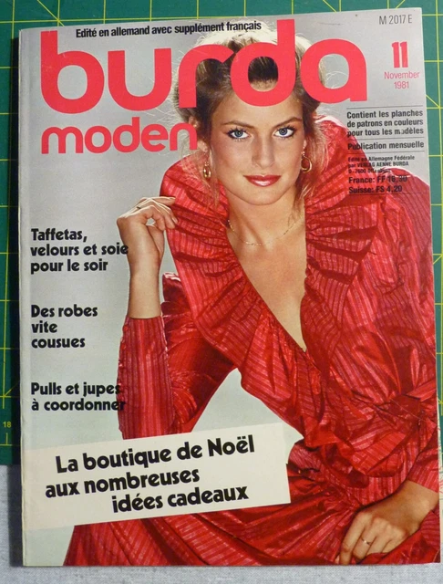 MAGAZINE BURDA NOVEMBRE 1981 TBE Patrons de couture EUR 6,42 - PicClick FR