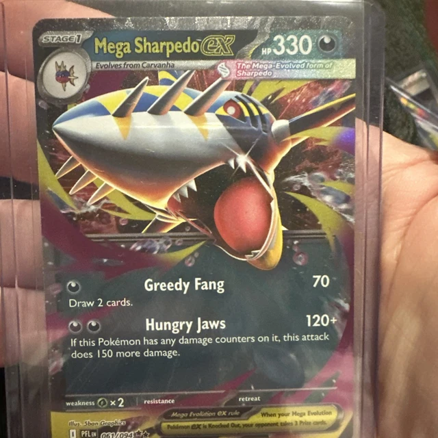 MEGA EVOLUTION PHANTASMAL Flames Mega Sharpedo EX 61/94 £4.91 - PicClick UK
