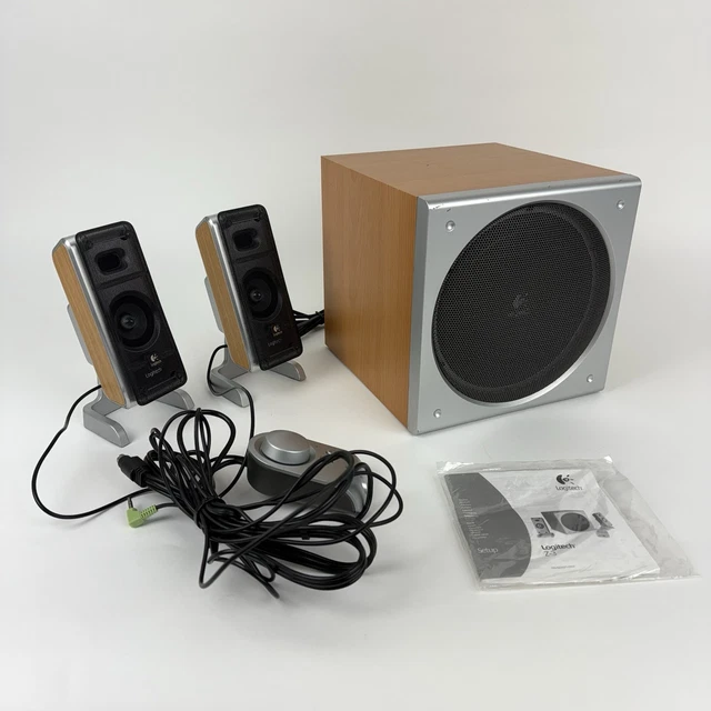 LOGITECH Z-3 SUBWOOFER & Speakers PC/ Laptop 2.1 System Beach Brushed ...