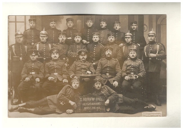PHOTO POSTCARD WW1 soldiers group picture first Batl. 133 Zwickau 1915 ...