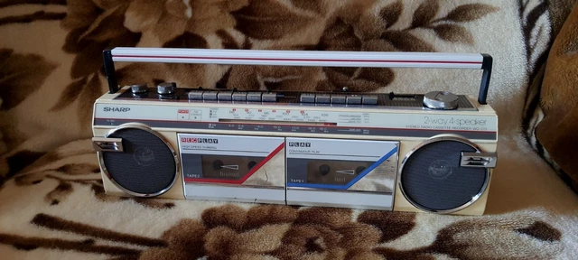 SHARP WQ-272H BOOMBOX ghetto blaster stereo double cassette portable ...