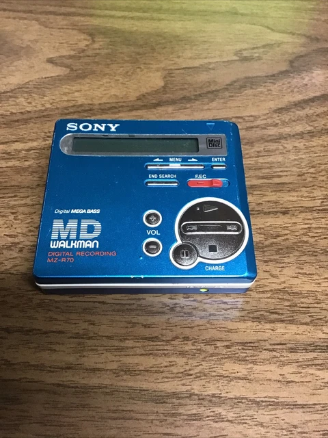 SONY MD WALKMAN Portable Minidisc Recorder Player MZ-R70 Blue w/Disc ...
