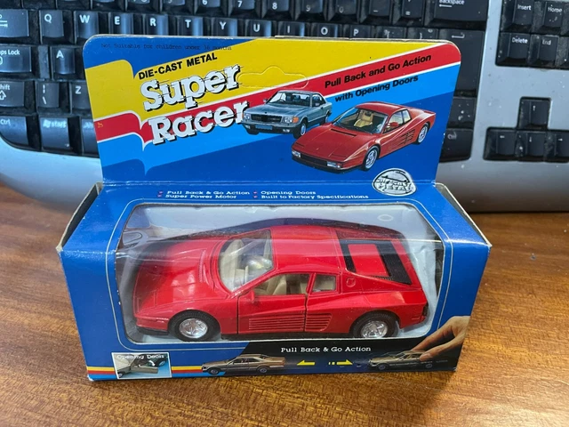 WELLY FRICTION MOTOR Super Racer Ferrari Testarossa - Red - Boxed £3.99 ...