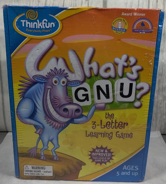 THINKFUN WHAT'S GNU 3 Letter Learning Game - Kids - 2004 Sealed ...