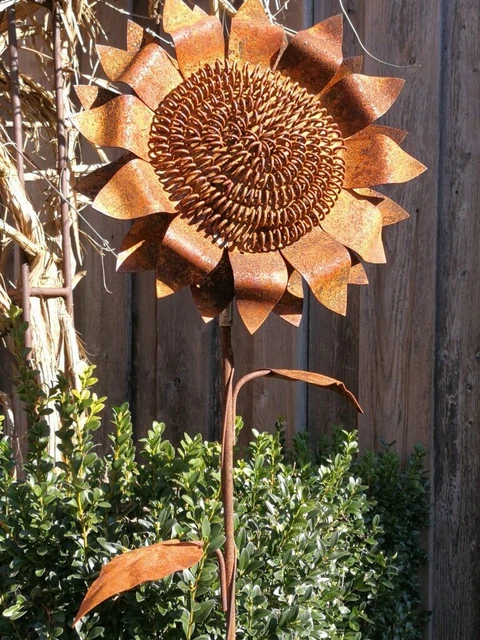EDELROST GARTENSTECKER SONNENBLUME Edelrostblume Metallblume Blume Rost ...