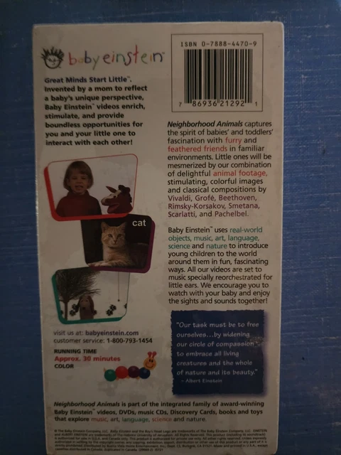 NEW SEALED VHS - Baby Einstein Neighborhood Animals 2002 RARE Walt ...