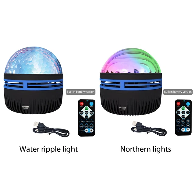 WATER RIPPLE PROJECTOR Light Rechargeable Aurora Star Projection Lamp ...