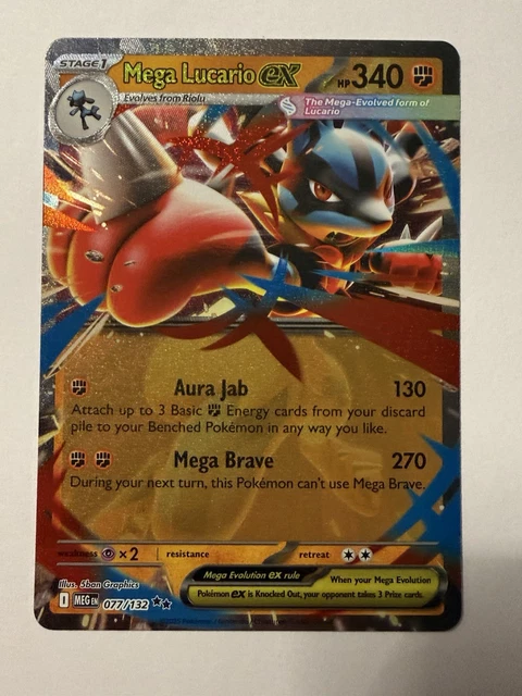 POKEMON TCG MEGA Lucario EX 077/132 Mega Evolution English £3.25 ...