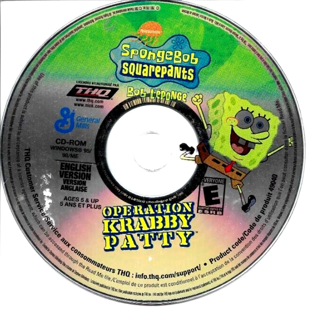 VINTAGE PROMO GENERAL Mills Spongebob Squarepants Operation Krabby ...