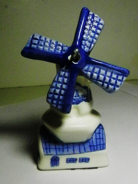 VINTAGE AGRO DELFTS Blauw (Delft Blue) Windmill porcelain 1102 Holland ...