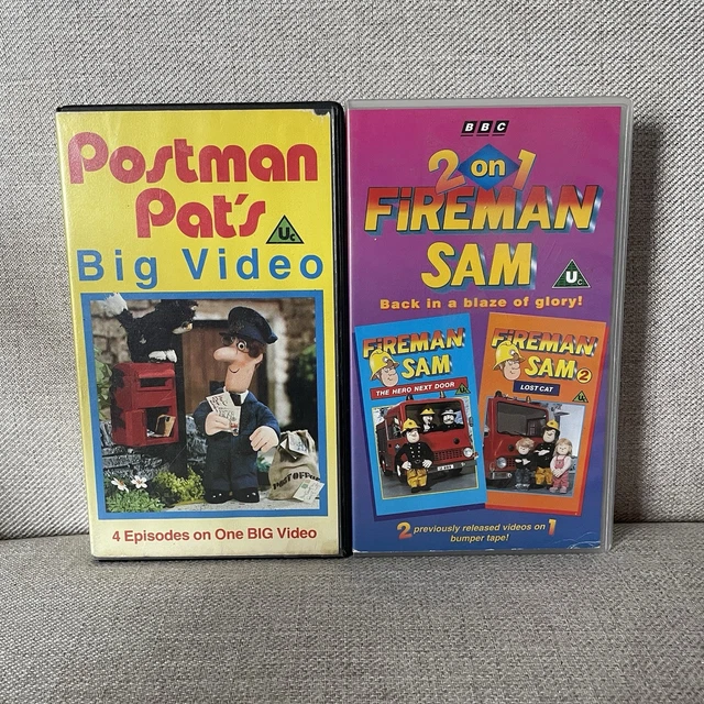 FIREMAN SAM 2 ON 1 BBC VHS + POSTMAN PAT’S BIG VIDEO - 2 x CHILDRENS ...