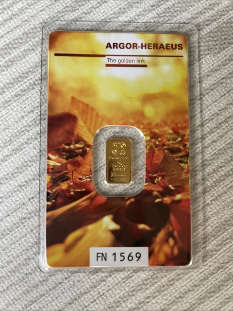 GOLDBARREN ARGOR-HERAEUS FOLLOWING Nature Herbst 2017 GOLD BARREN 1g 1 ...