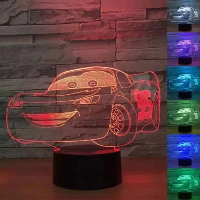 CARS LIGHTNING MCQUEEN 3D LED Night Light Touch Swift Desk Table Bed ...