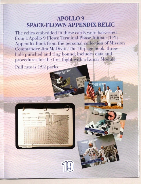 FLIGHT 2023: SPACE-FLOWN Appendix Relic Card of Apollo 9 (+ Flight ...