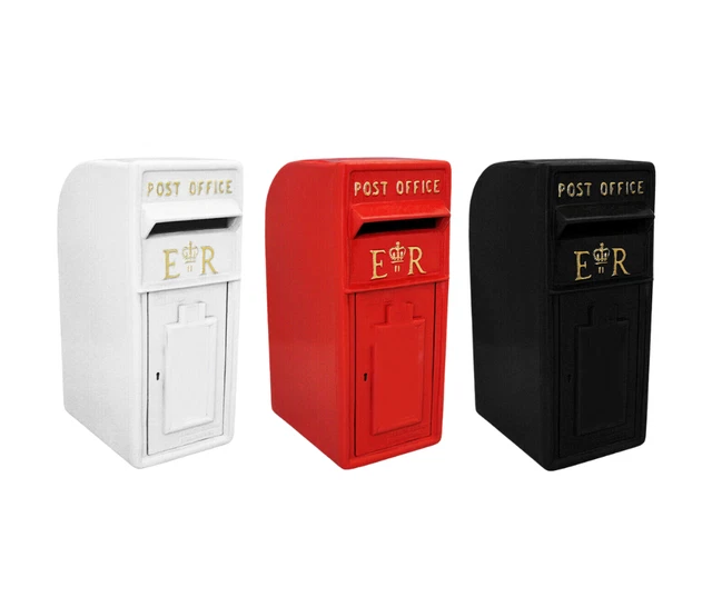 CAST IRON ER Royal Mail Post Box Postal Box Red/Black/Cream British ...