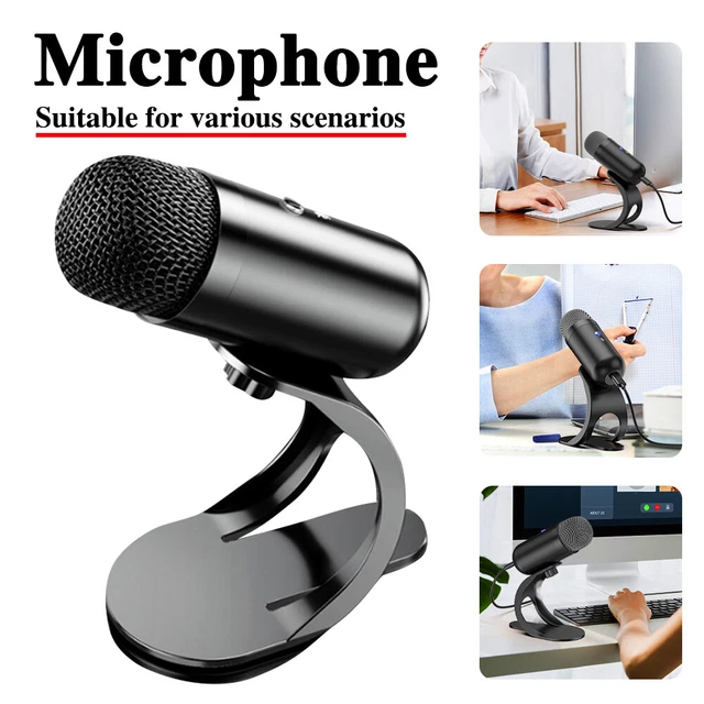 DESKTOP USB MICROPHONE Speech Speaker PC Mic Gaming Wired Laptop ...