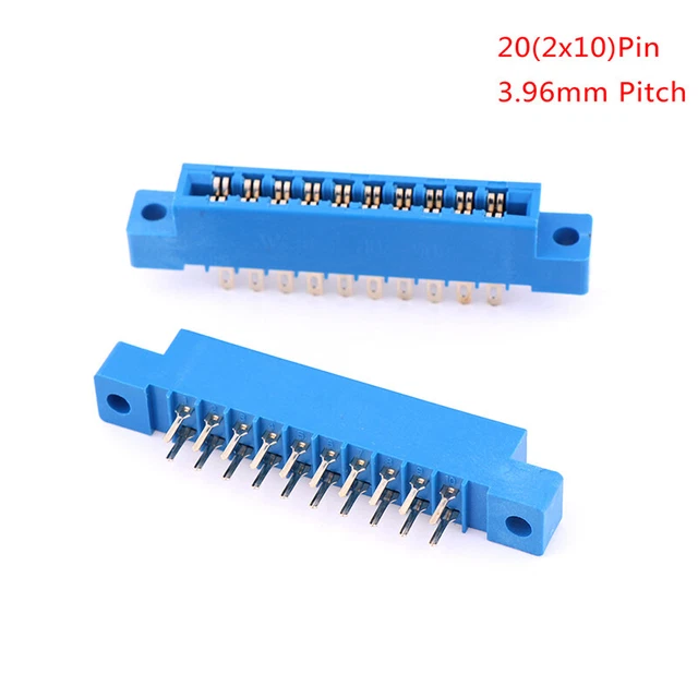 1X CARD EDGE connector double row 2x10 20 Pin 3.96mm pitch slot solder ...
