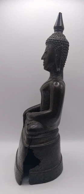 LAOS BOUDDHA EN bronze 18ème H.22.5 cm Indochine Asie Bouddhisme Buddha ...