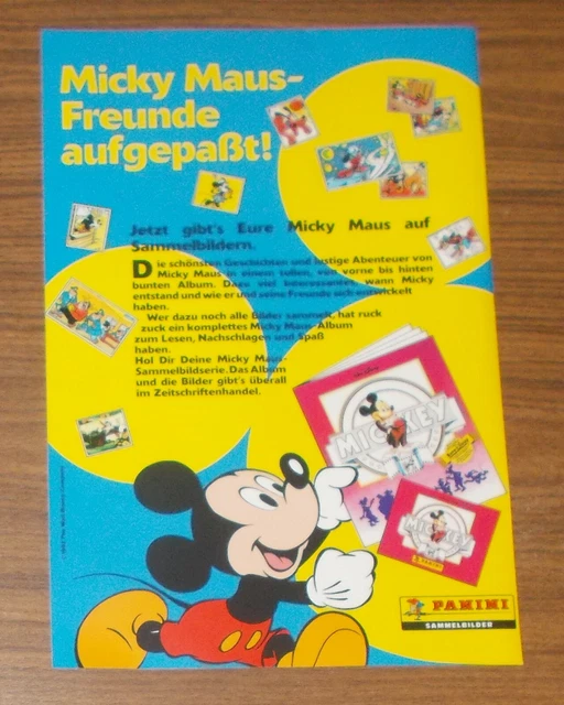 PUBLICITÉ RARE PANINI Disney's MICKEY souris autocollant album 1992 EUR ...