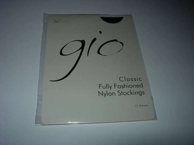 GIO FULLY FASHIONED Seamed Nylon Stockings (Point Heel; Black; 10.5") £ ...