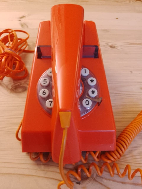 TRIM PHONE 1970S Design Classic Orange WILD & WOLF Landline Vintage ...