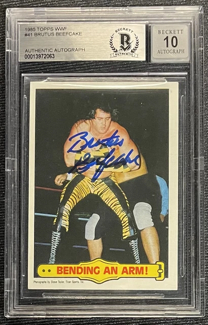 BRUTUS BEEFCAKE SIGNÉ 1985 Wwf Topps #41 Beckett Auto Grade 10 063 EUR ...
