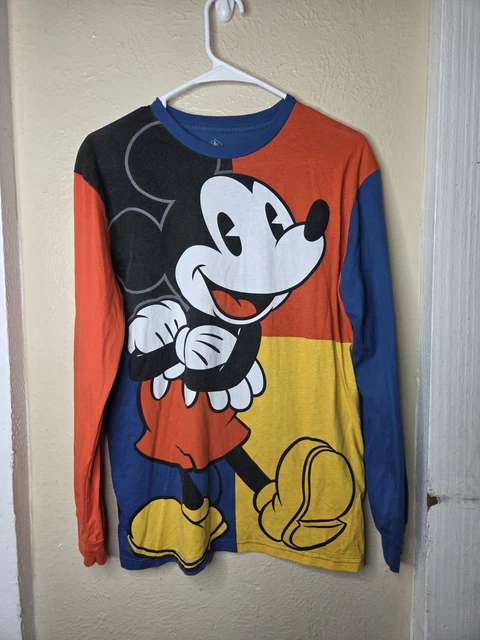 MICKEY MOUSE SHIRT Mens Medium Blue Disney Japan Long Sleeve All Over ...