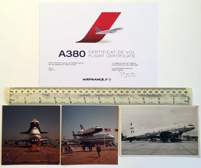 AIR FRANCE A380 Flight Certificate, Photos of NASA 747 & Shuttle and HP ...