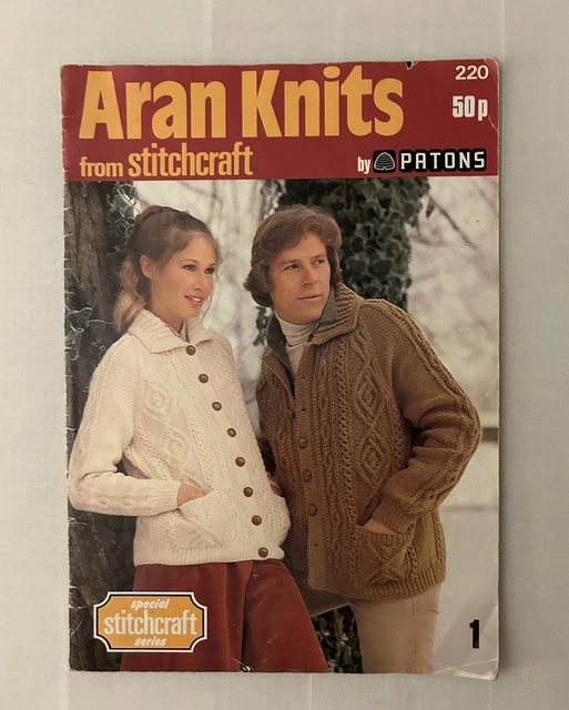 PATONS KNITTING PATTERN book 220 Aran Knits, Stitchcraft 16 family ...