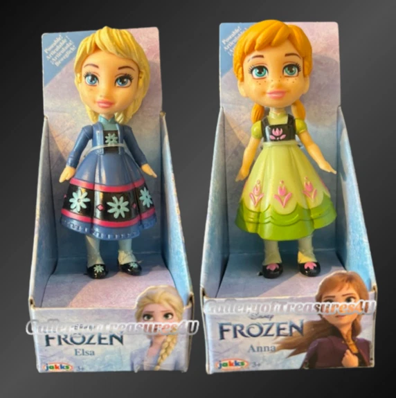 DISNEY PRINCESS FROZEN 2 Mini Toddler Doll Young Anna & Young Elsa Blue ...