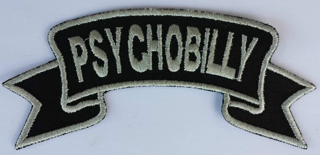 PATCH AUFNÄHER PSYCHOBILLY, Biker Aufnäher Route 66 Motorrad Custombike ...