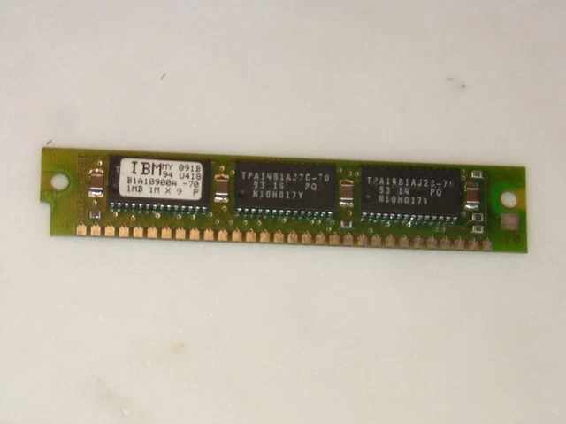 IBM B1A10900A 1MB RAM Memory SIMM Module B1A10900A-70 70ns Parity 286 ...
