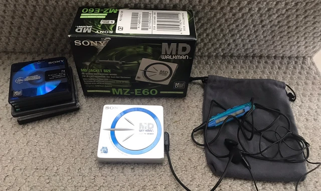 BOXED SONY MZ-E60 Minidisc Portable Player full working order + mini ...